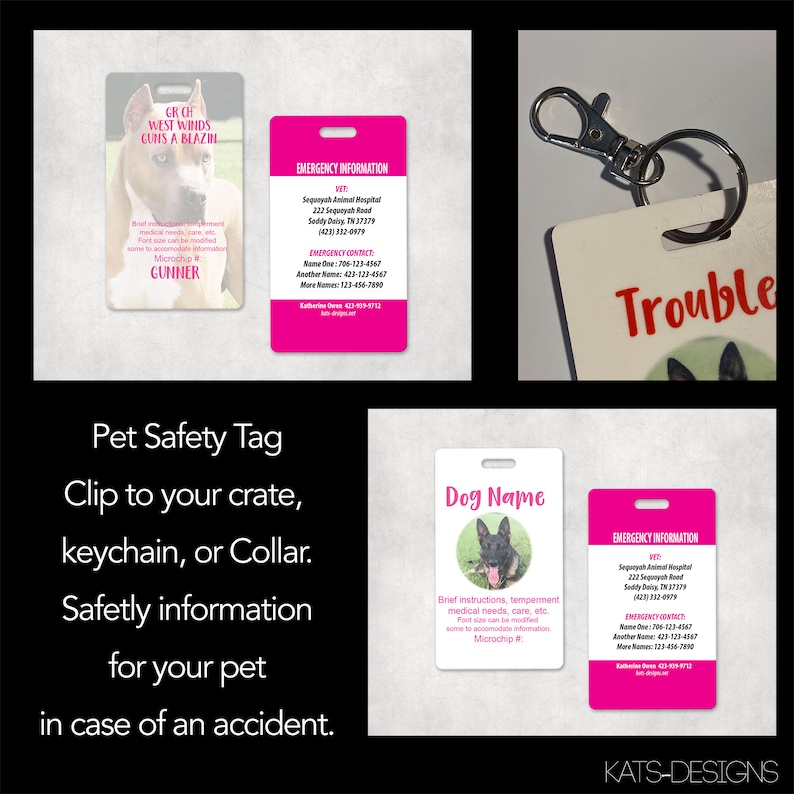 Personalized Pet Safety Tag Travel Tag Crate Tag. Keep Your - Etsy