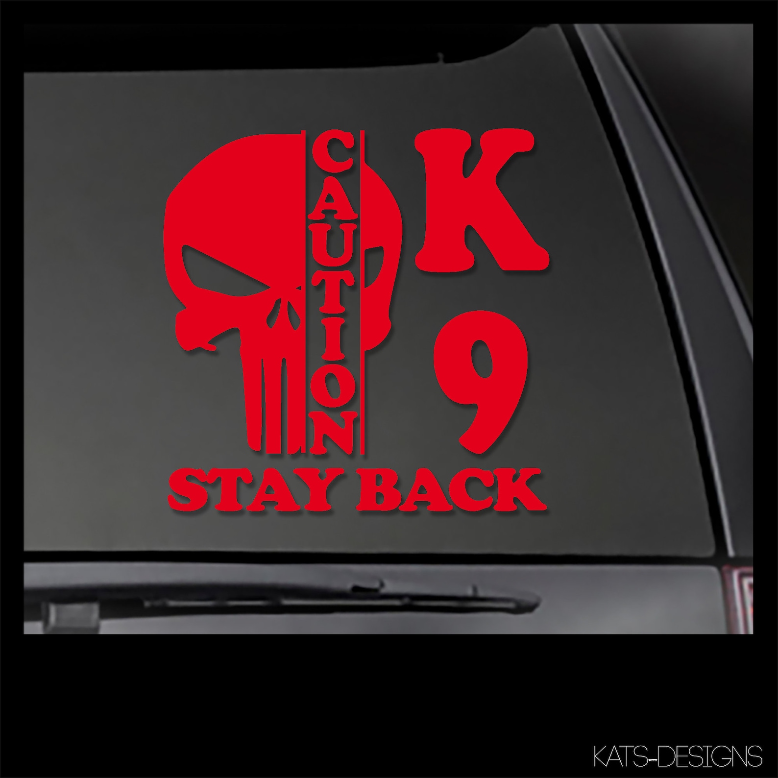 CAUTION K-9 Stay Back Skull Decal Multiple SIZES and COLORS | Etsy