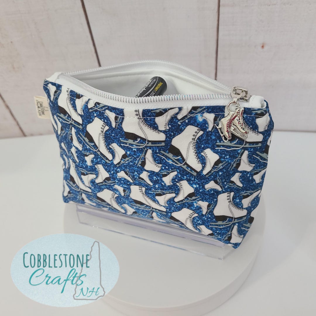 Figure Skates Blue - Midnight Kiss Pouch - Zippered Pouch - Makeup Bag ...