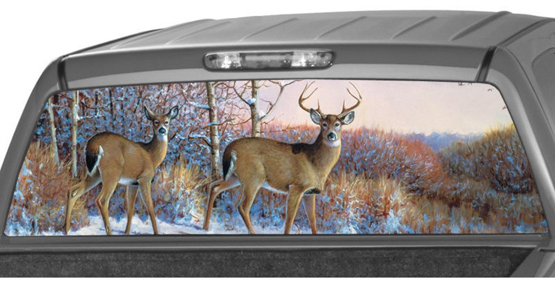 Whitetail Deer Family Rear Window Graphic Decal Tint Perf Sticker for ...
