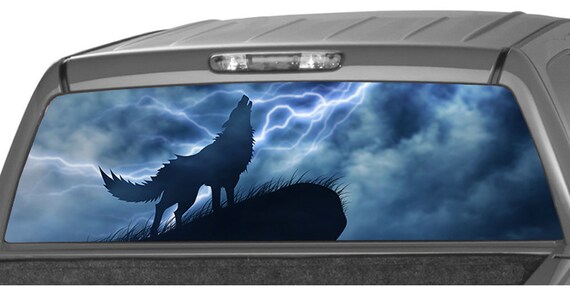 Howling Wolf Thunderstorms Rear Window Graphic Decal Tint - Etsy