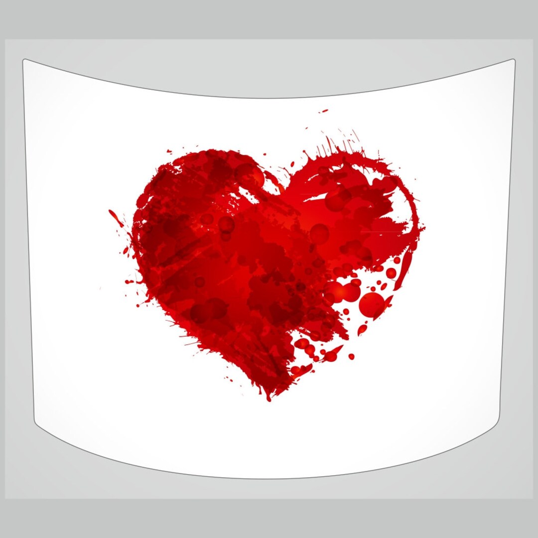Heart Hood Wrap Vinyl Graphic Hood Blackout Red and White - Etsy