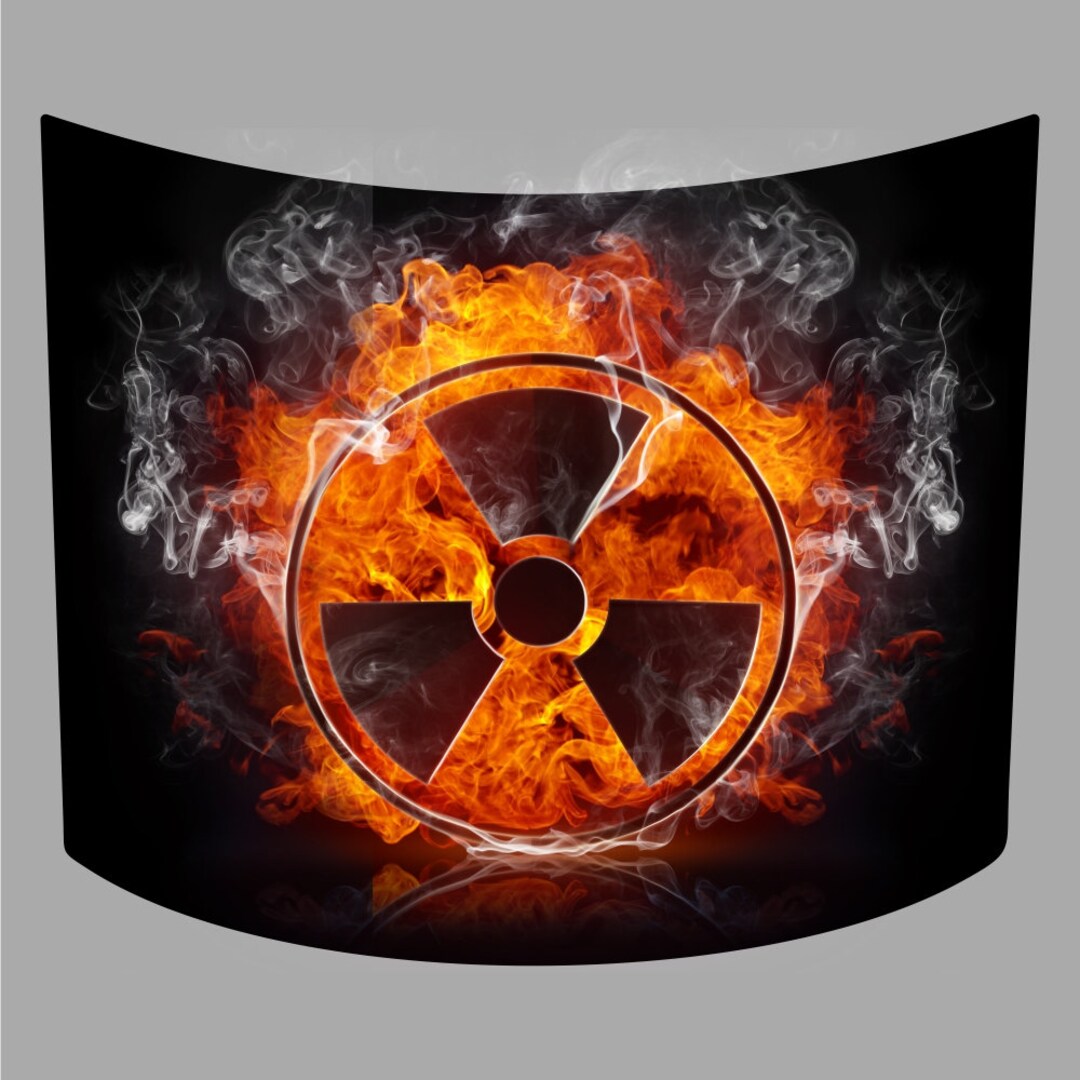 ATOM ENERGY Symbol in Flames Hood Wrap Vinyl Graphic Hood Blackout ...