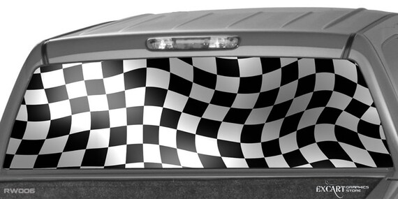 Checkered Flag Rear Window Graphic Decal Tint Perf Sticker for | Etsy