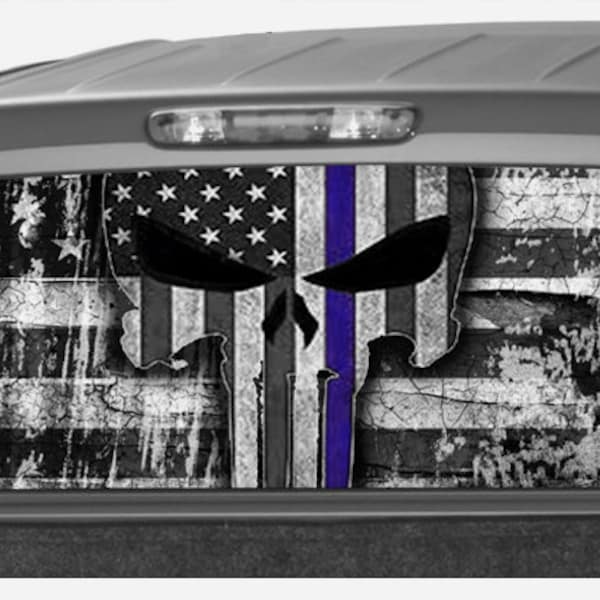 Police Skull Decal - Etsy