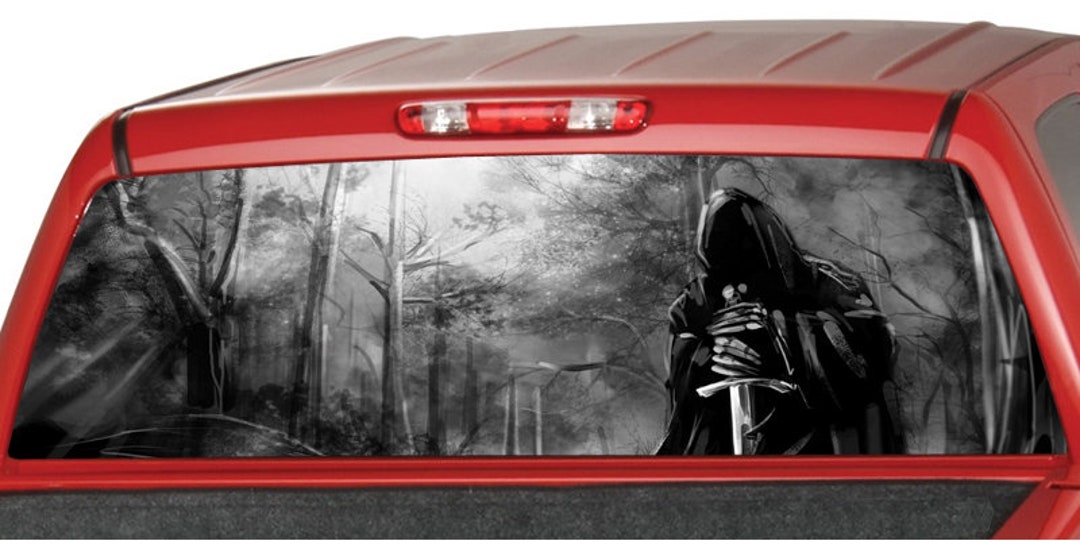 Grim Reaper Sword Rear Window Graphic Decal Tint Perf Sticker for Truck ...