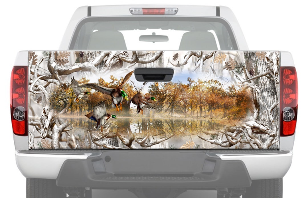 Mallard Duck Oak Ambush Snow Camo Hunting Camouflage Truck Rear Decal ...
