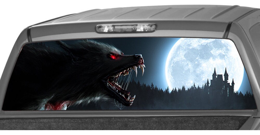 Werewolf Growling Full Moon Rear Window Graphic Decal Tint - Etsy