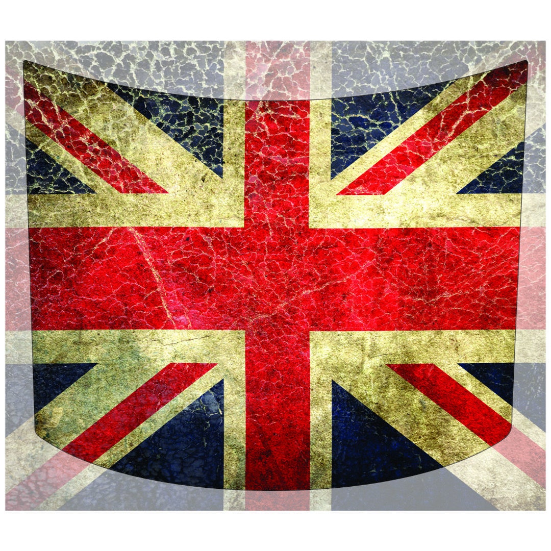 UNION JACK Old Paint Hood Wrap Vinyl Graphic Hood Blackout Yelow and ...
