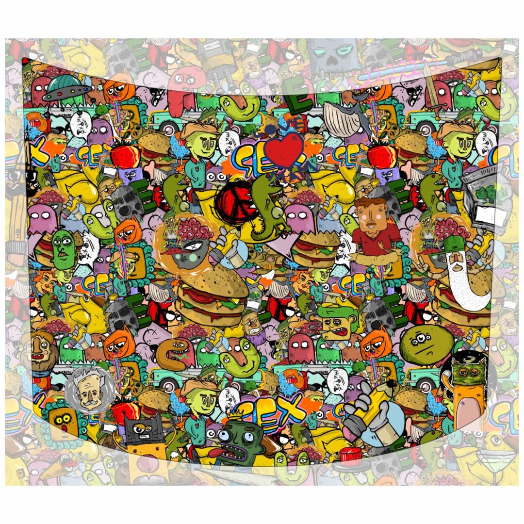 Sticker Bomb Hood Wrap Vinyl Graphic Hood Blackout Decal H130 - Etsy