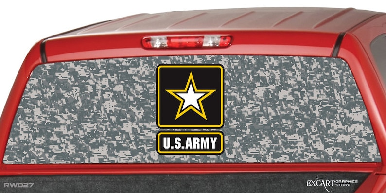 U.S. Army Camo Rear Window Graphic Decal Tint Perf Sticker for - Etsy