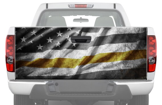 American Flag Patriotic Tow Truck Yellow Thin Line Truck | Etsy