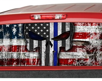 Rear Window Decal American Flag Punisher Skull - Etsy