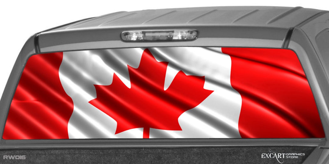 Canadian Flag Rear Window Graphic Decal Tint Perf Sticker for Truck ...