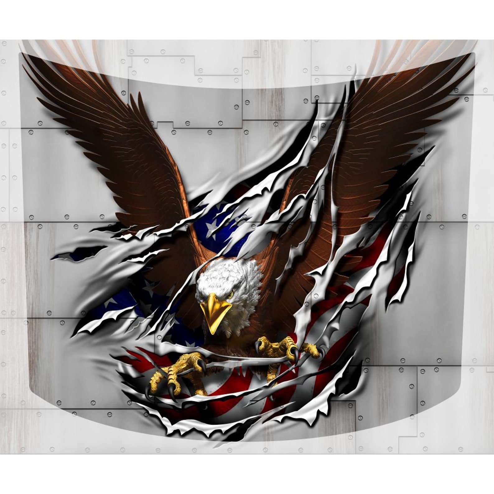 American Bald Eagle Flag Hood Wrap Vinyl Graphic Hood Blackout Decal ...