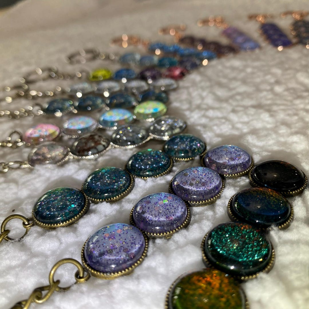Nail Polish Painted KEYCHAIN (or Necklace) STACKED CHARM ~ Hand Painted ...