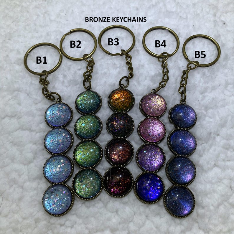 Nail Polish Painted KEYCHAIN (or Necklace) STACKED CHARM ~ Hand Painted ...