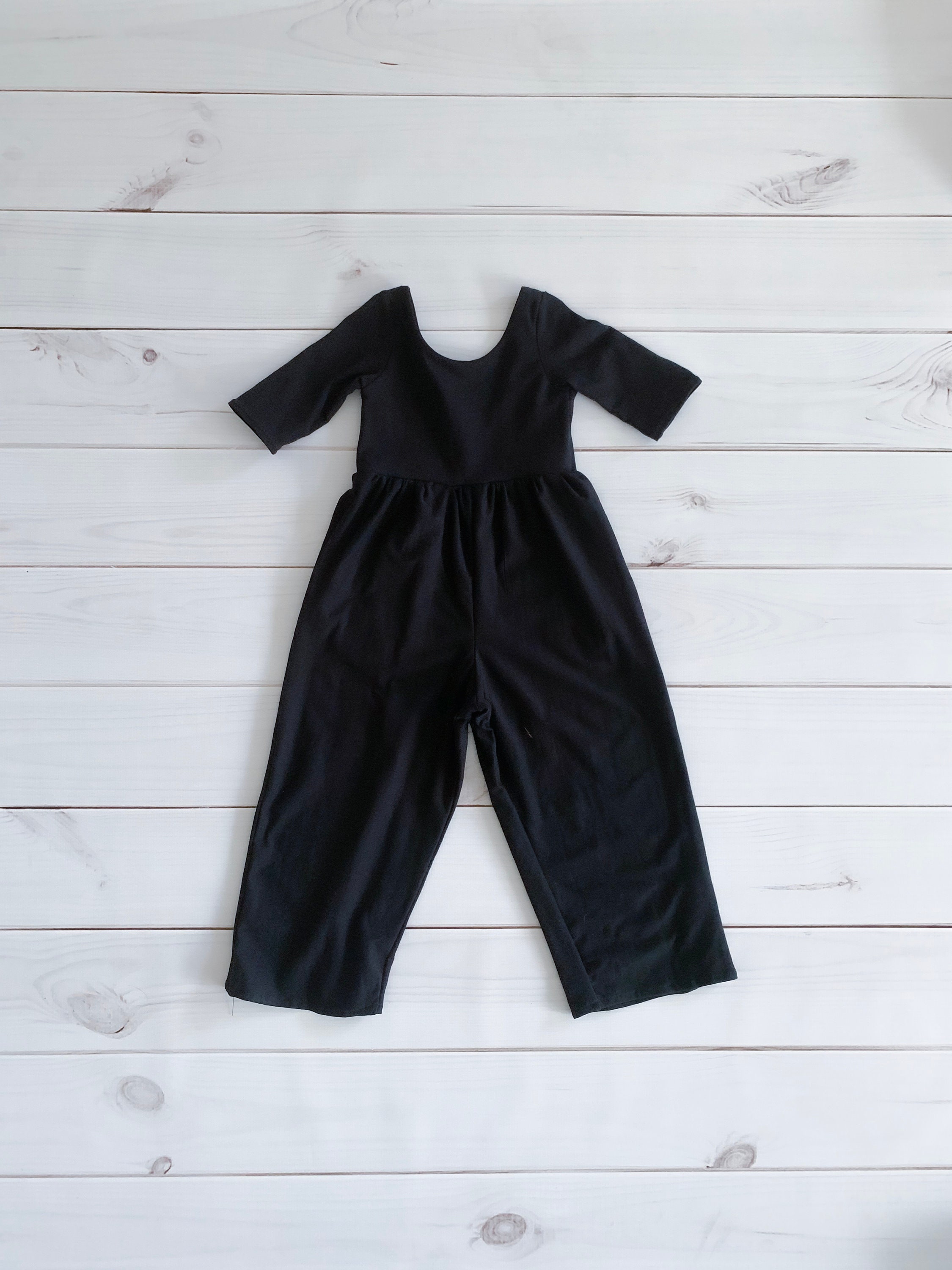 Baby girl toddler kid boho 3/4 black jumper with pockets | Etsy