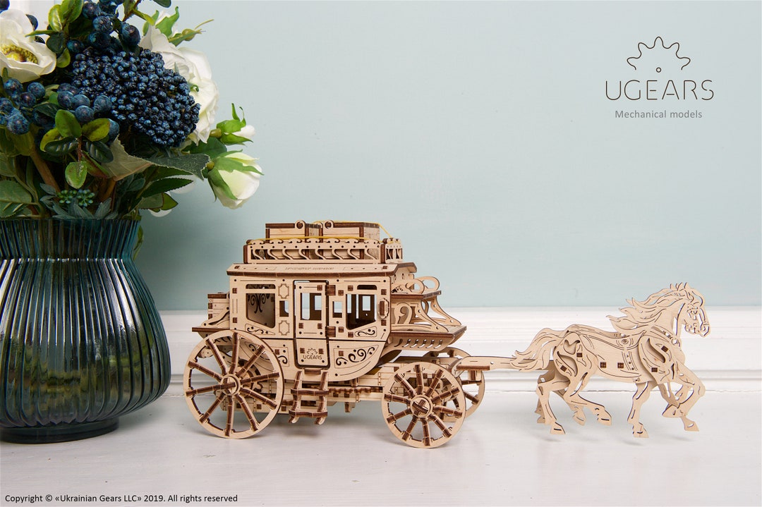 Stagecoach - Build Your Own Working Model by Ugears. Self Assembly Kit ...