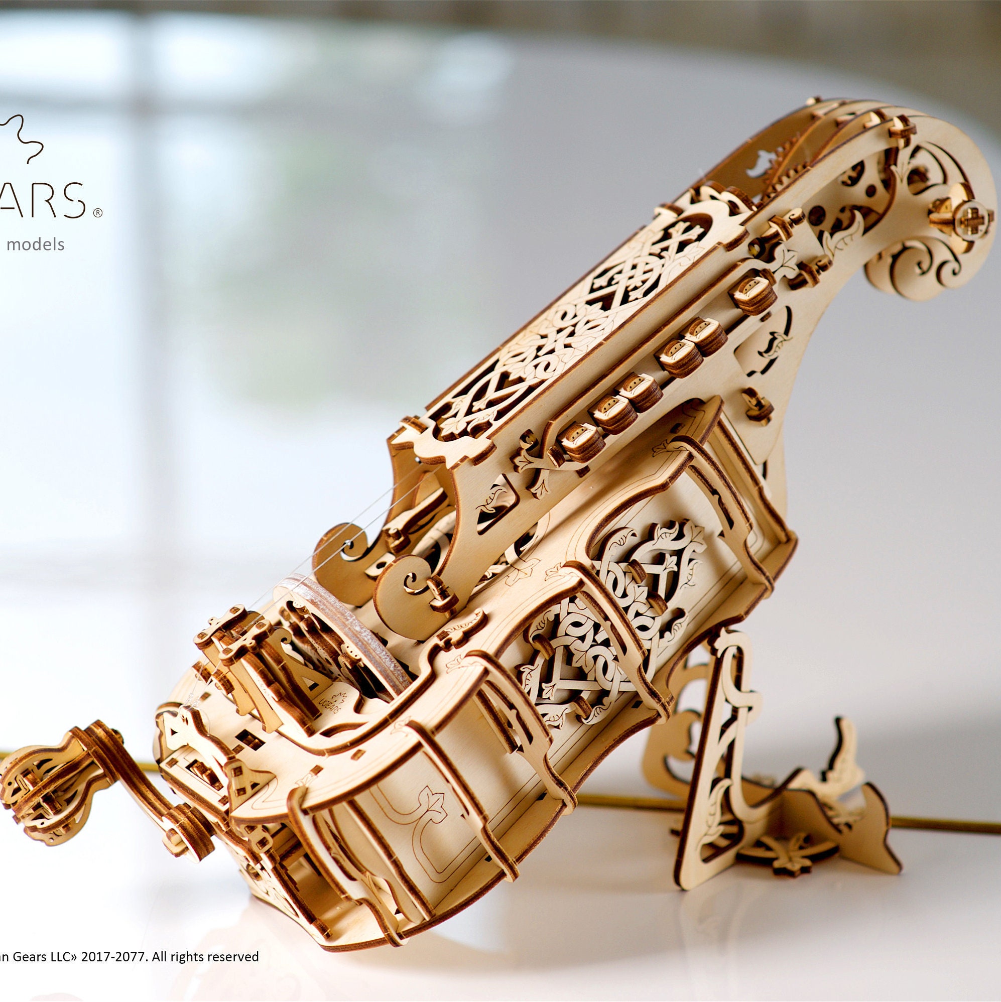 Hurdy-Gurdy Wooden Model build your own musical instrument | Etsy