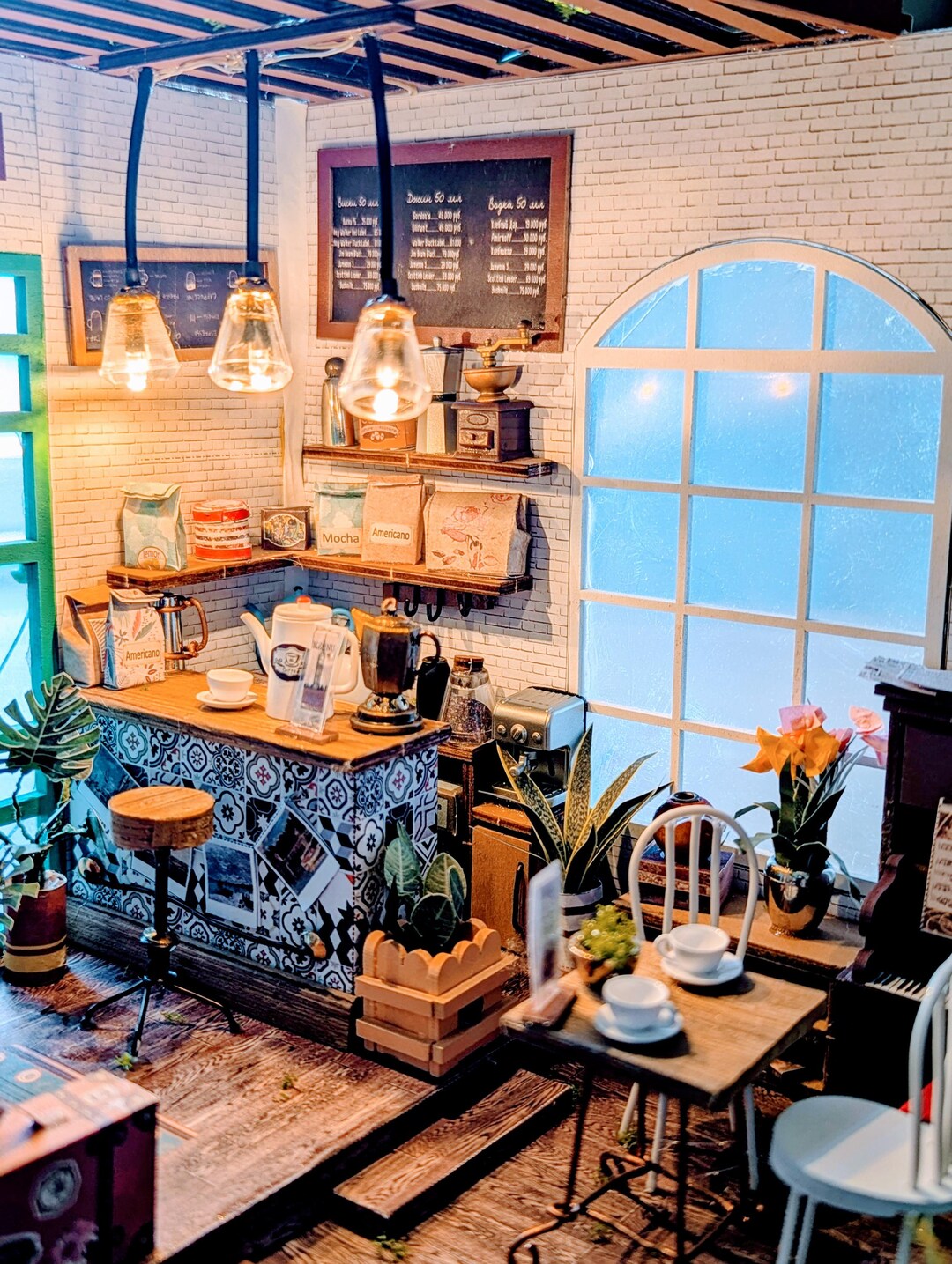 DIY Miniature Coffee Shop Kit: Simon's Coffee, Dollhouse Scale - Etsy UK