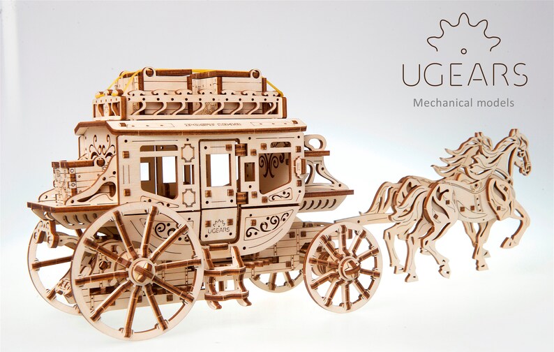 Stagecoach - Build Your Own Working Model by Ugears. Self Assembly Kit ...