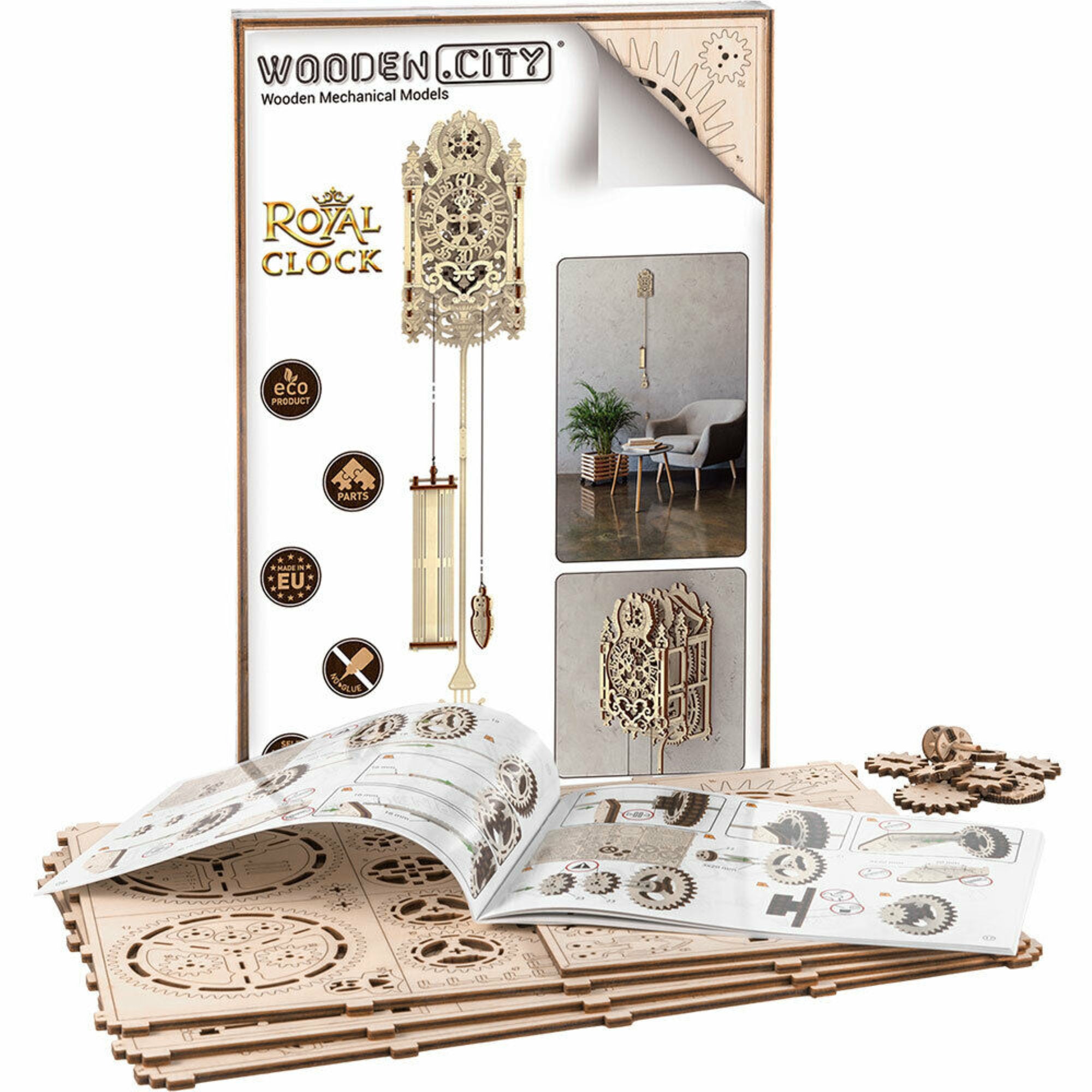 Royal Clock Mechanical Wooden Kit Build Your Own Working - Etsy