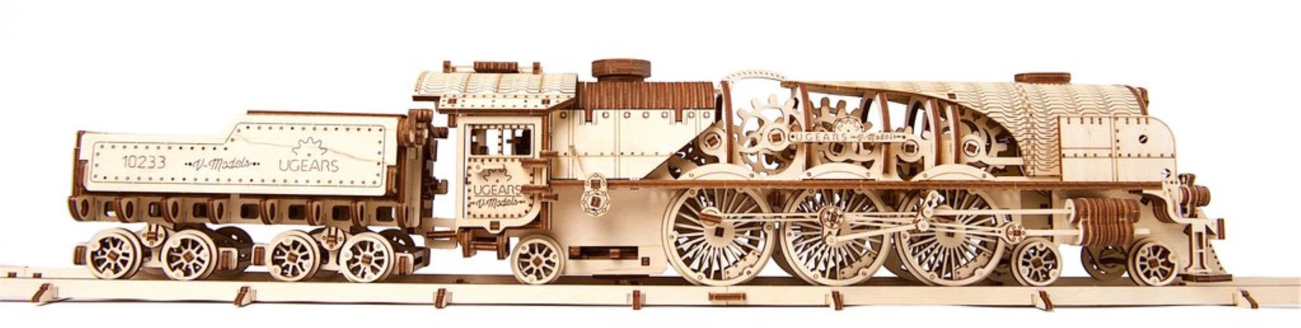 V-express Steam Train by Ugears Build Your Own Moving Wooden - Etsy UK