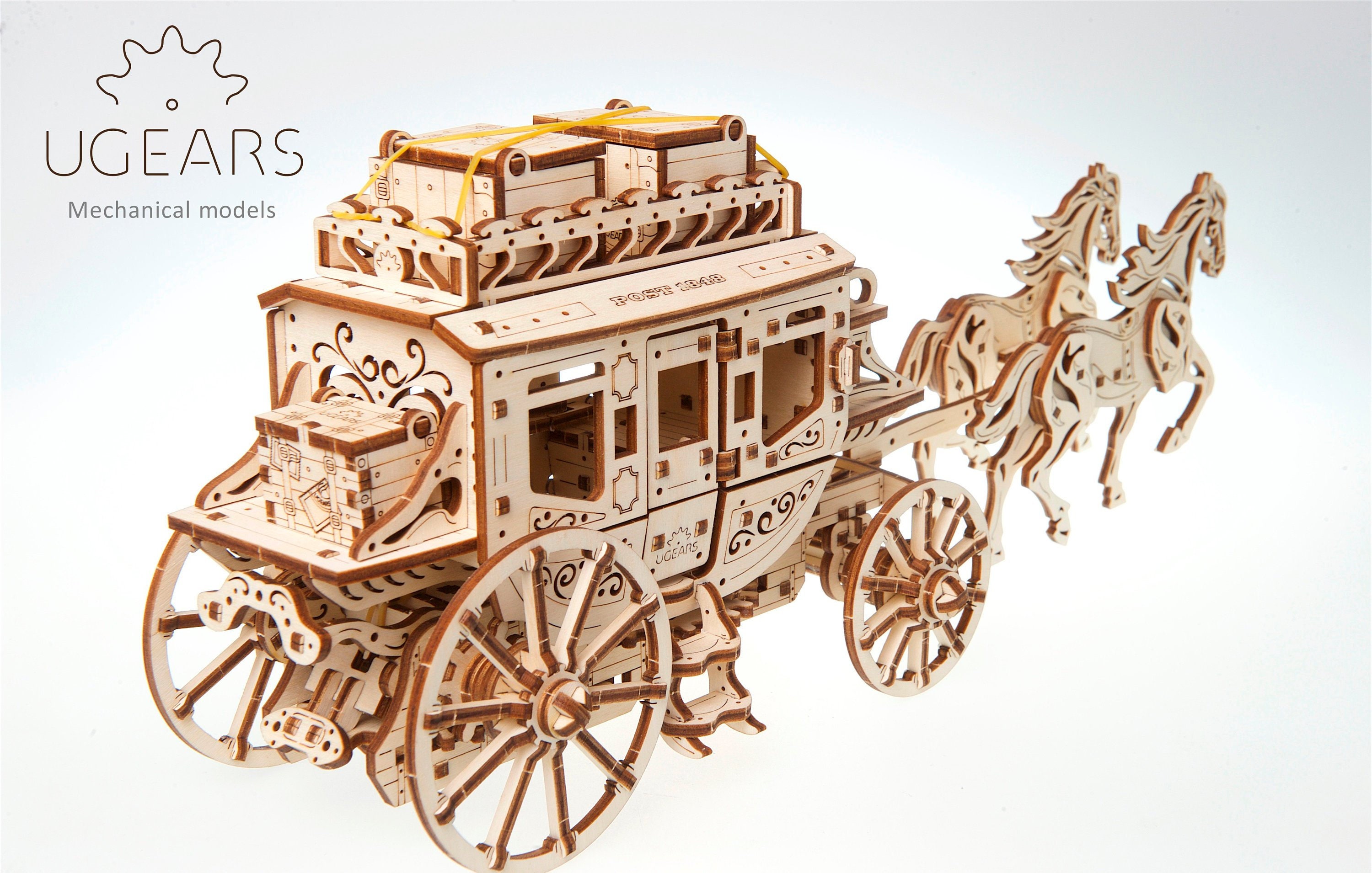 Stagecoach - Build Your Own Working Model by Ugears. Self Assembly Kit ...
