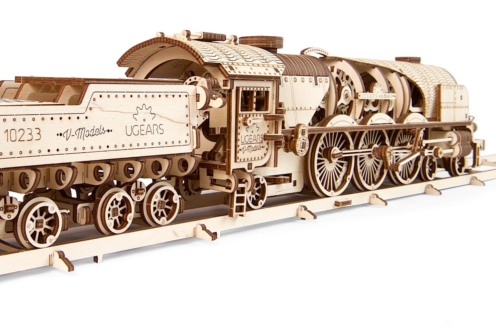 V-express Steam Train by Ugears Build Your Own Moving Wooden - Etsy UK