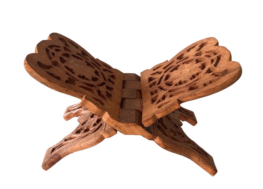 Vintage Wood Book Stand, Wedding Guest Book Stand, Sheesham Wood Stand ...