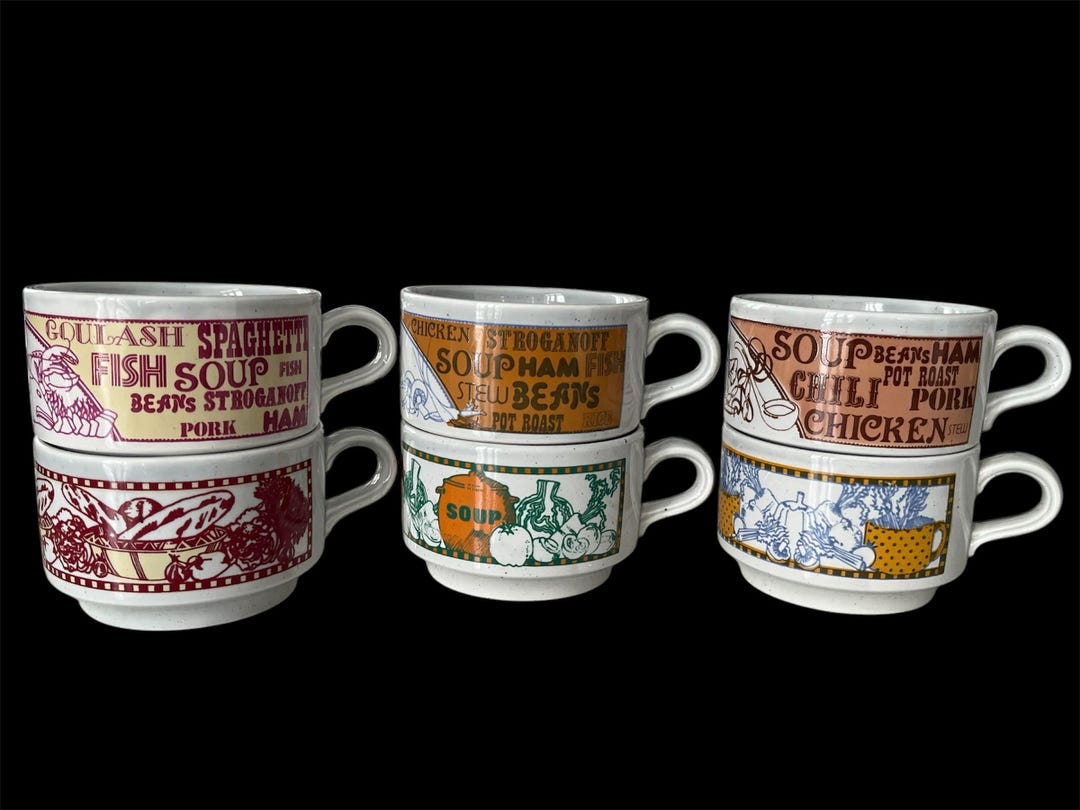Set of 6 Kiln Craft Tableware Staffordshire Potteries Vintage Soup ...