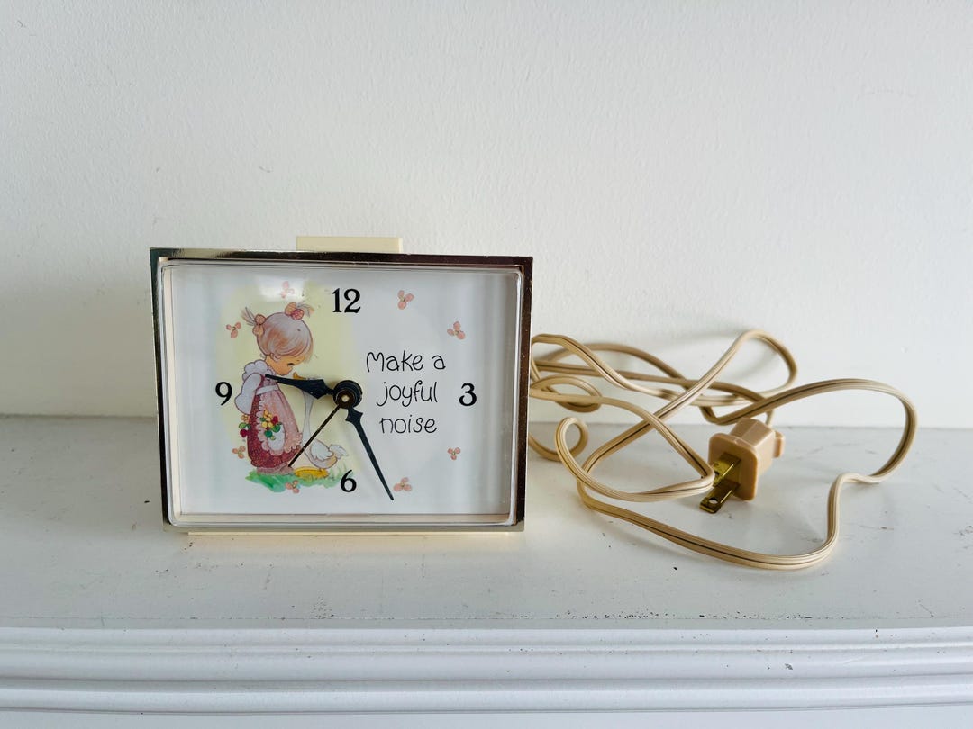Vintage Precious Moments Alarm Clock: Make a Joyful Noise, Westclox ...