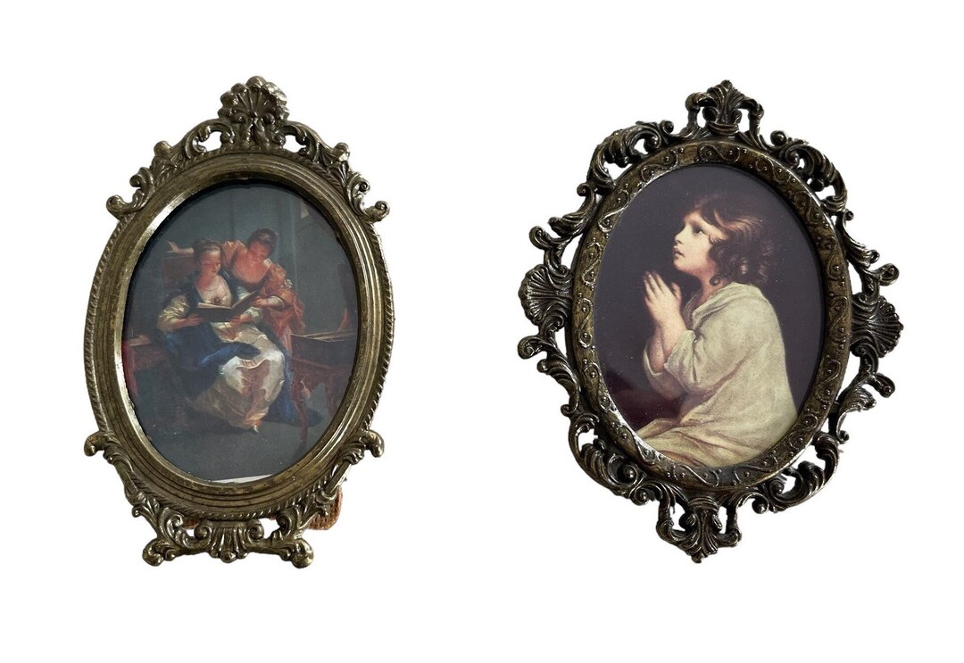 Set of 2 Vintage Wall Pictures Old World Pictures Collage of - Etsy