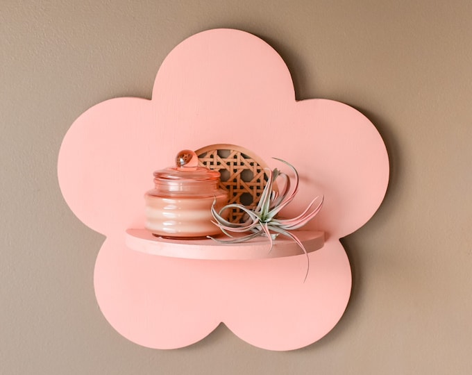 Flower Shelf Daisy Shelf Rattan Caning Shelf Eclectic Decor Maximalist ...