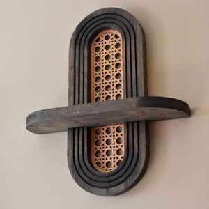Arch Shelf - Rattan Caning Shelf - Retro Rainbow Arch Shelf - Mid ...