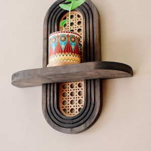 Arch Shelf - Rattan Caning Shelf - Retro Rainbow Arch Shelf - Mid ...