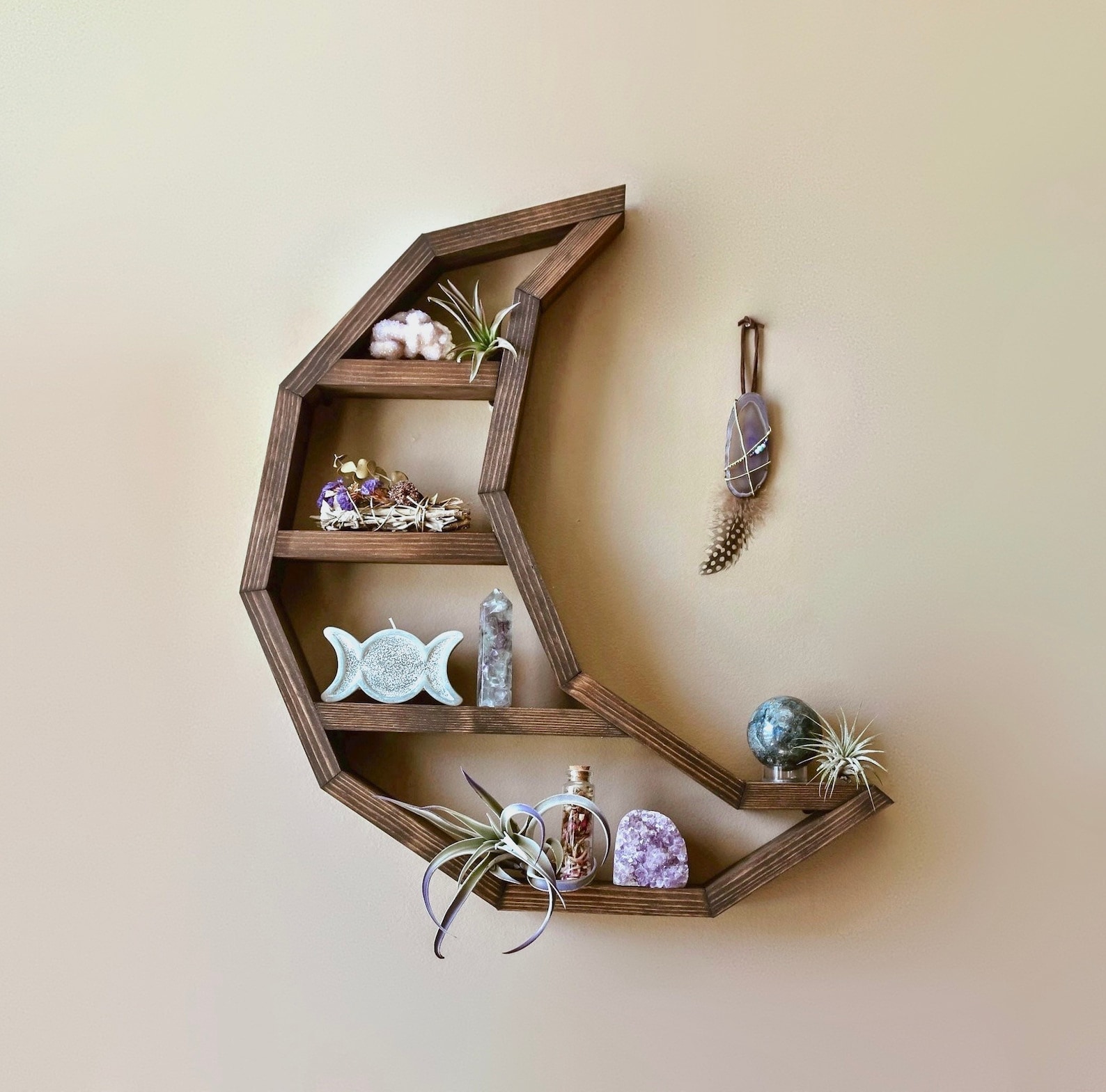 Moon Shelf Boho Home Decor | Etsy