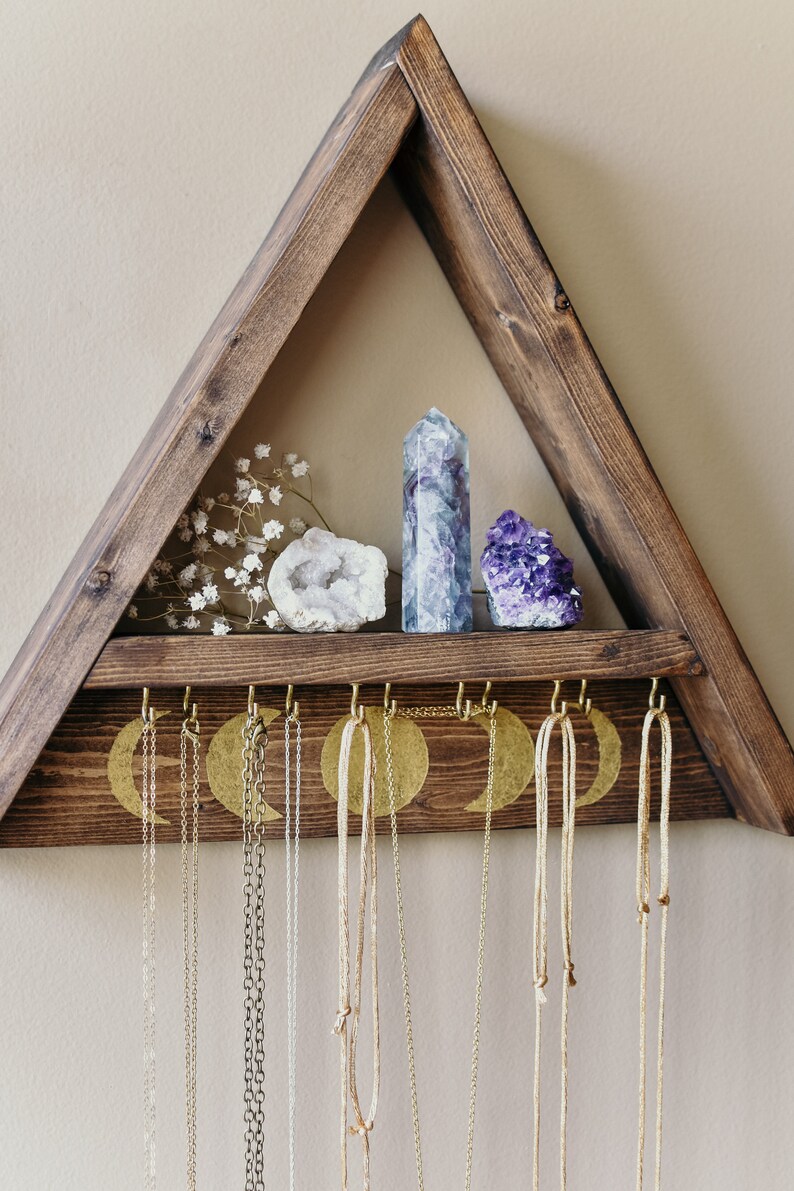 Triangle Shelf Jewelry Hanger 11 Hooks - Etsy