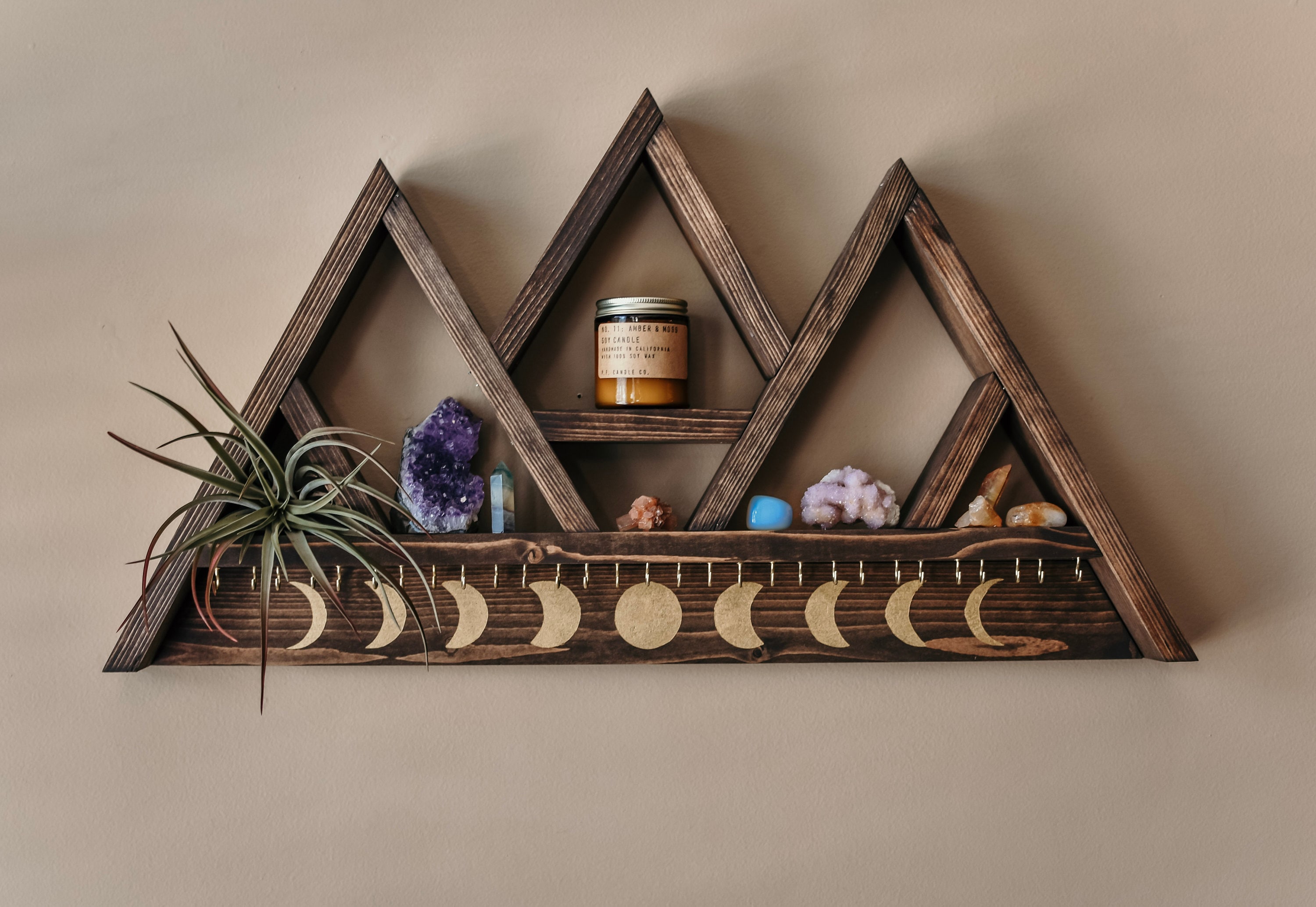 Large Triangle Shelf Jewelry Hanger 30 Hooks | Etsy