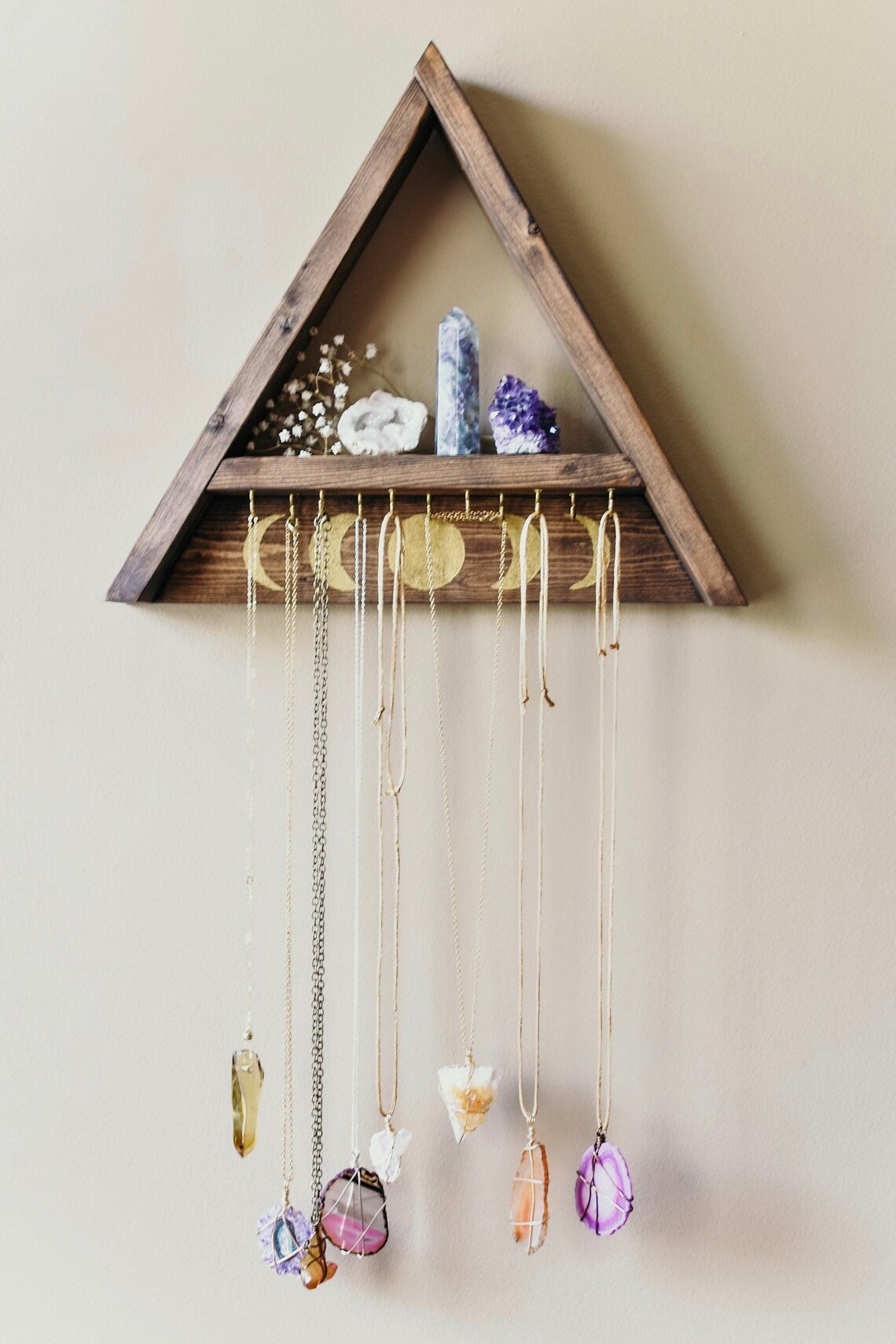 Triangle Shelf Jewelry Hanger 11 Hooks - Etsy