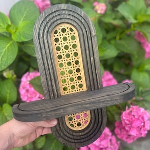 Arch Shelf - Rattan Caning Shelf - Retro Rainbow Arch Shelf - Mid ...