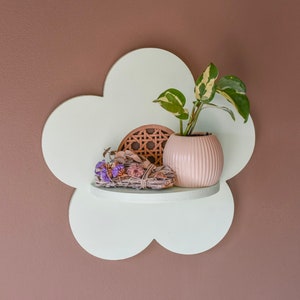 Flower Shelf - Daisy Shelf - Rattan Caning Shelf - Eclectic Decor ...