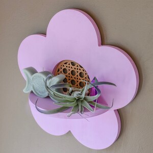 Flower Shelf - Daisy Shelf - Rattan Caning Shelf - Eclectic Decor ...