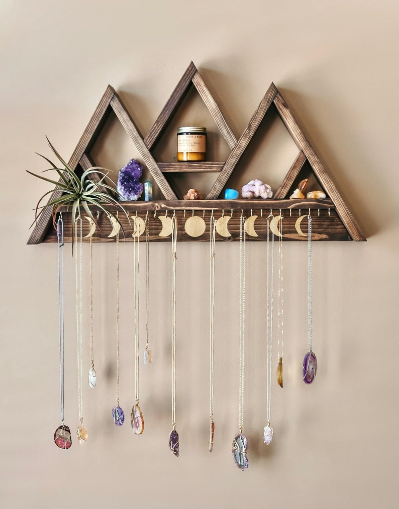 Large Triangle Shelf Jewelry Hanger 30 Hooks - Etsy
