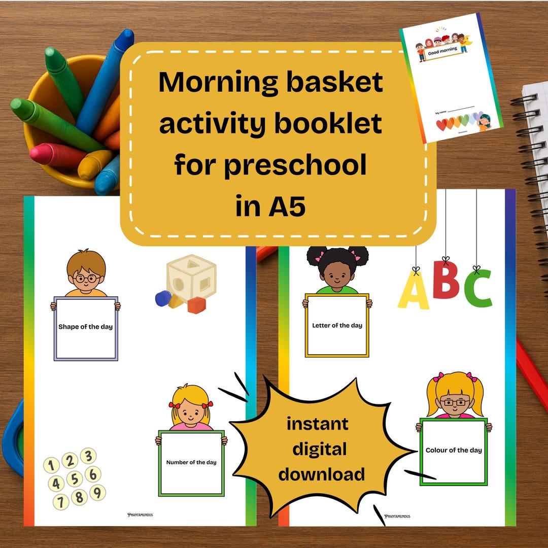 Morning Basket Activity Booklet for Preschool and Kindergarten. Digital ...