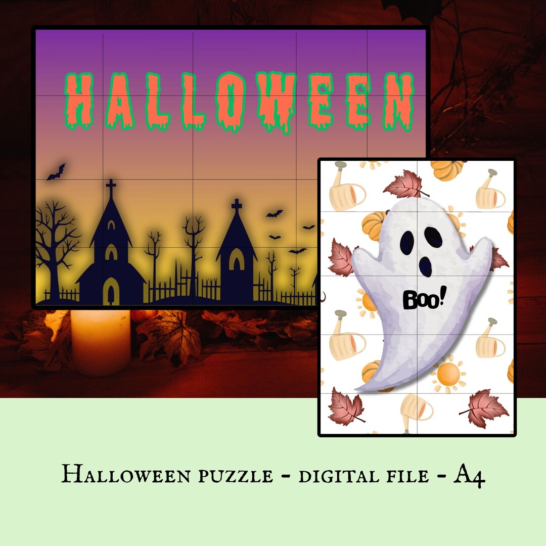 Halloween Puzzle Printable for Toddlers and Preschool. Busy Book Insert ...