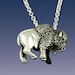 Bison Necklace - Buffalo Necklace - Sterling Silver Bison Pendant ...