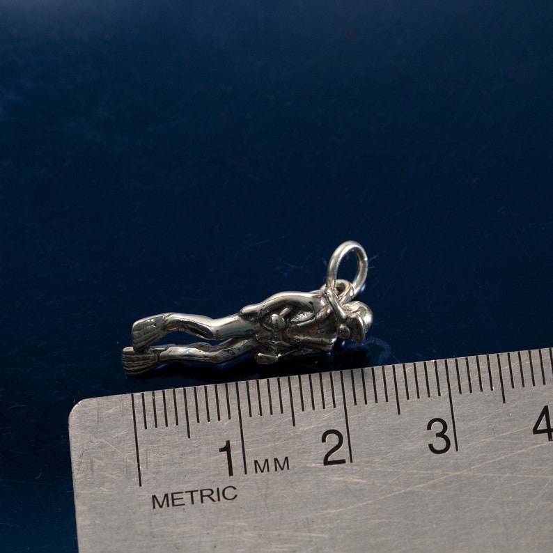 Scuba Diving Charm - Sterling Silver - Diver Charm on Coral Spacer for ...