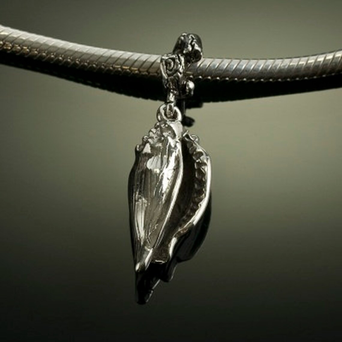 Conch Shell Charm Sterling Silver Beach Conch Shell Charm - Etsy